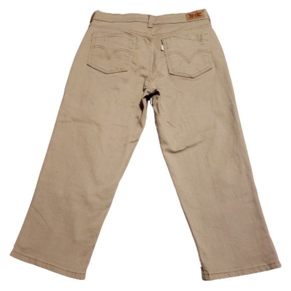 Levi's | Pants & Jumpsuits | Levis Cropped Jean Capri Pants Denim Tan ...
